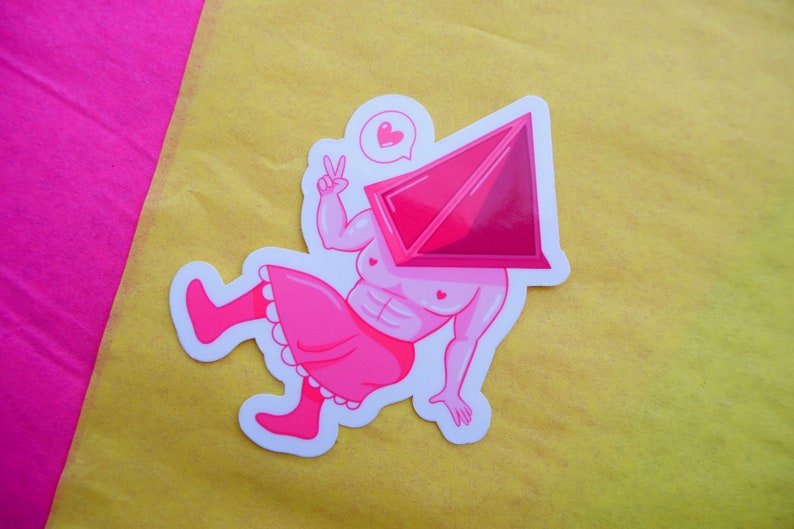Pastel Pink Pyramid Head Sticker - Etsy