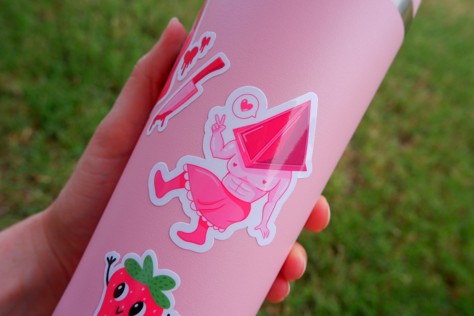 Pastel Pink Pyramid Head Sticker - Etsy