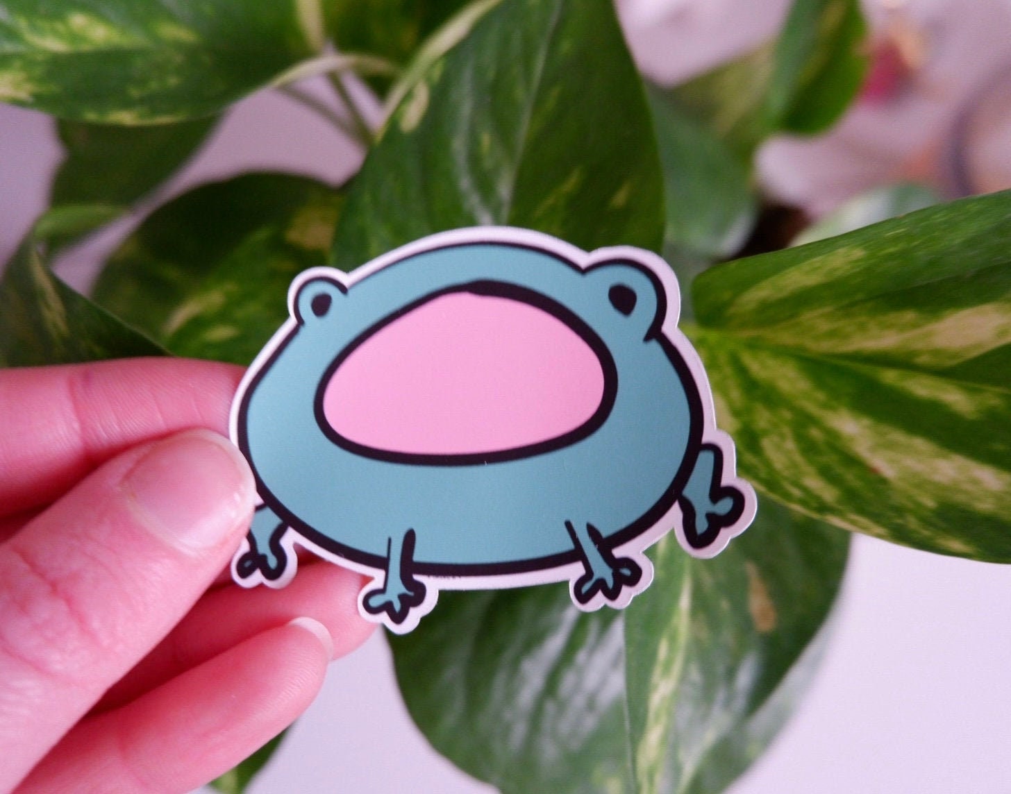 Cute Screaming Frog Sticker Die Cut Waterproof | Etsy