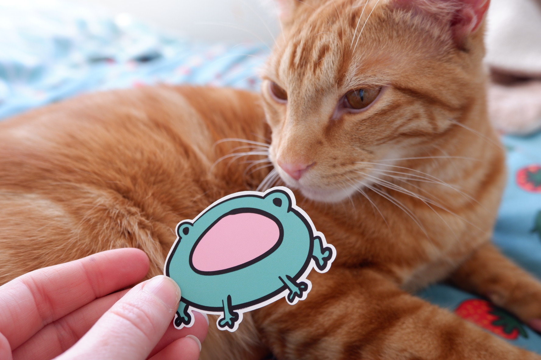 Cute Screaming Frog Sticker Die Cut Waterproof | Etsy