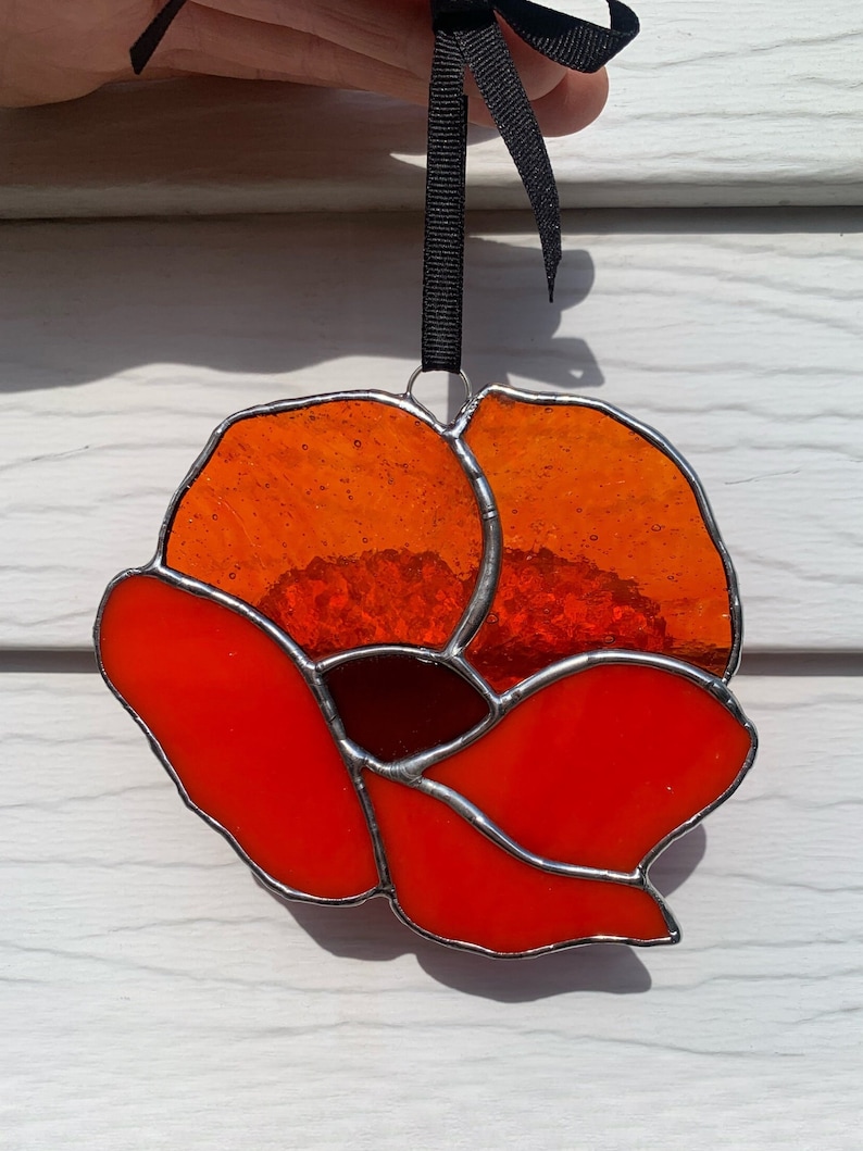 Red Glass California Poppy - Etsy