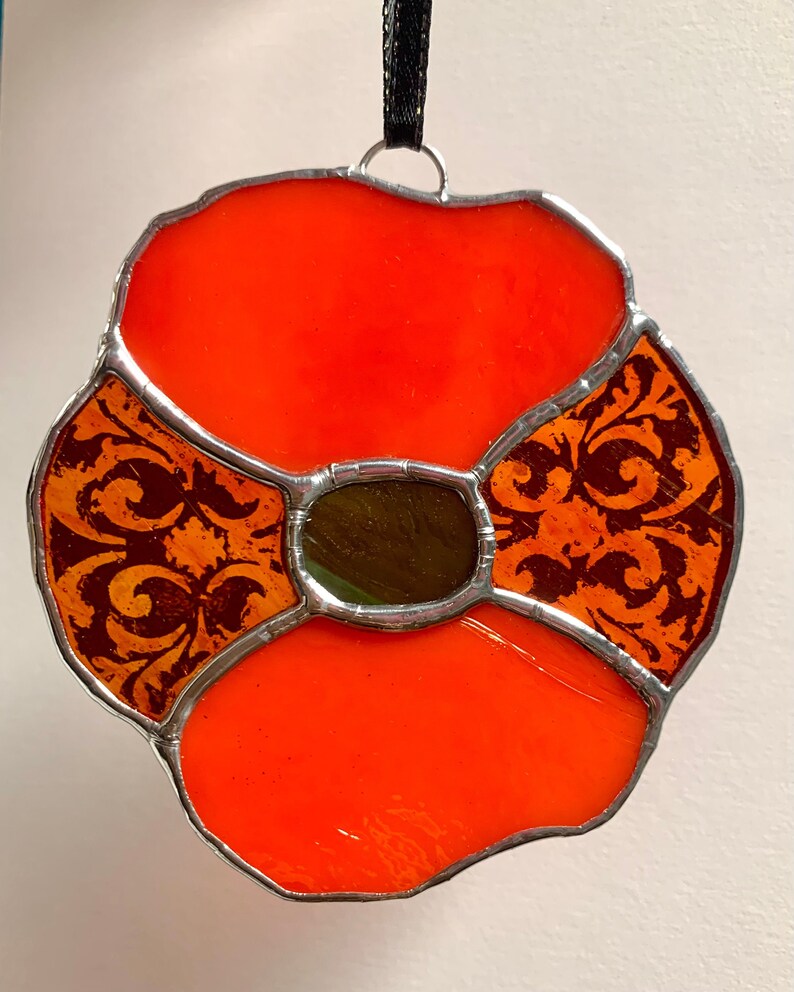 Stained Glass Paisley Poppy - Etsy