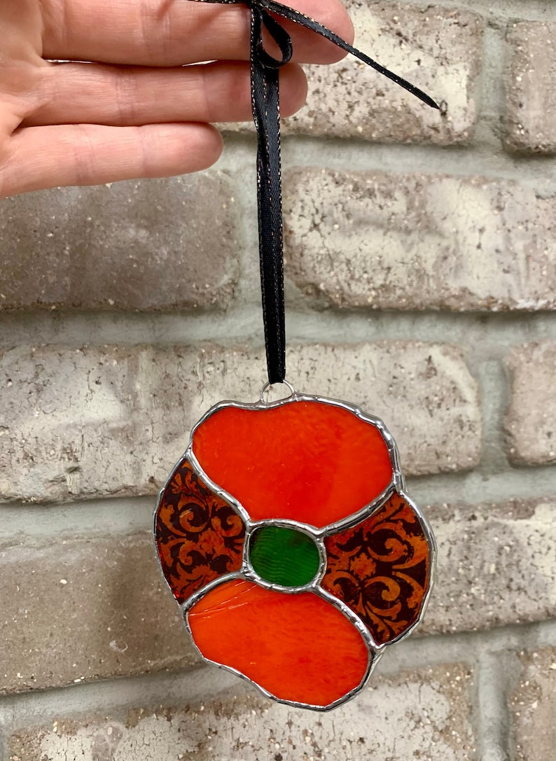 Stained Glass Paisley Poppy - Etsy