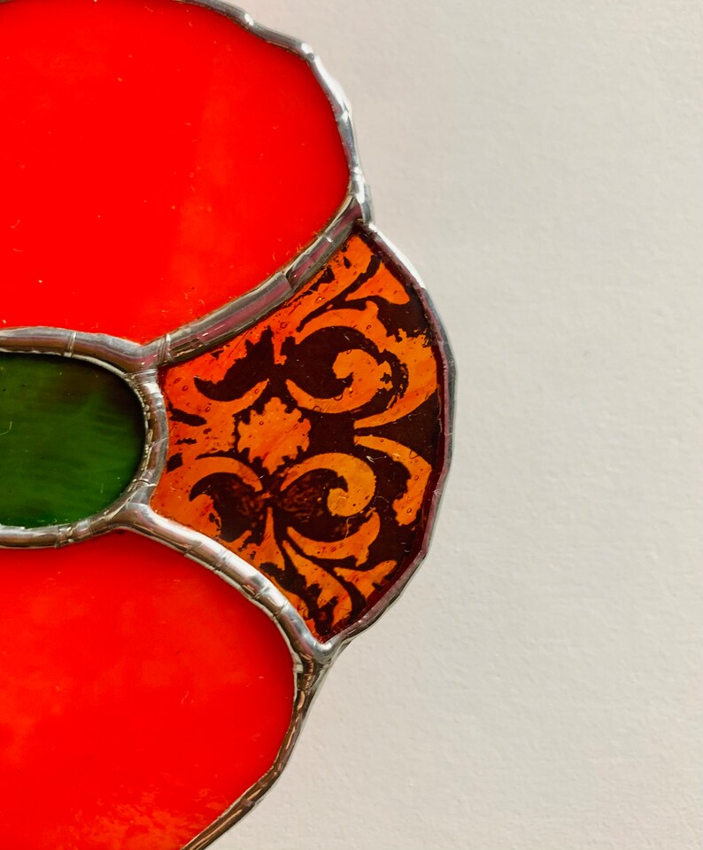 Stained Glass Paisley Poppy - Etsy