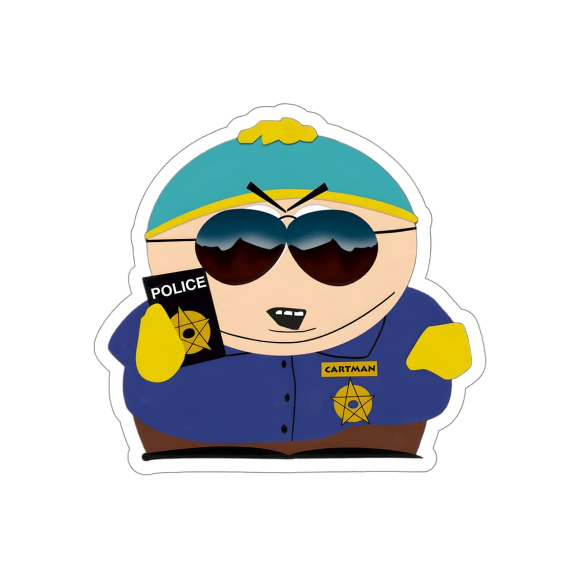 Cartman Cop respect My Authority Meme Kiss-cut Sticker South Park ...