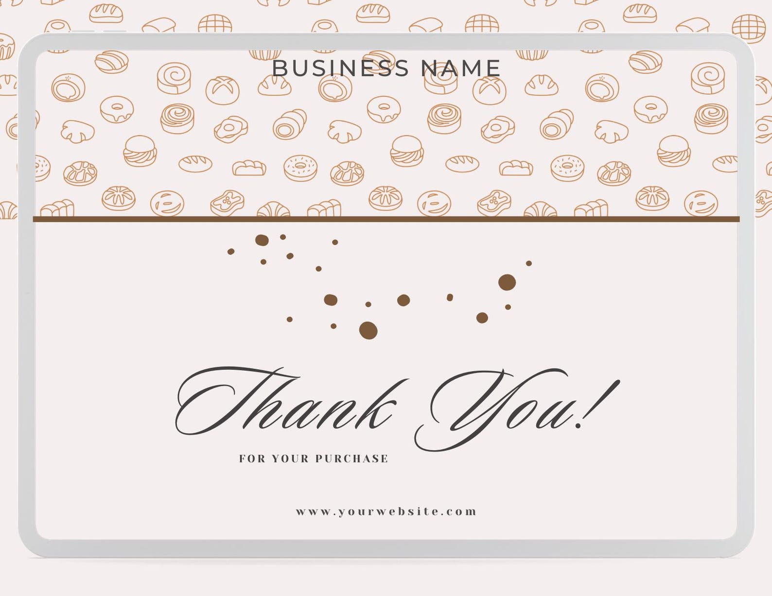 Editable Bakery Business Thank You Card Small Thank You Card Template ...