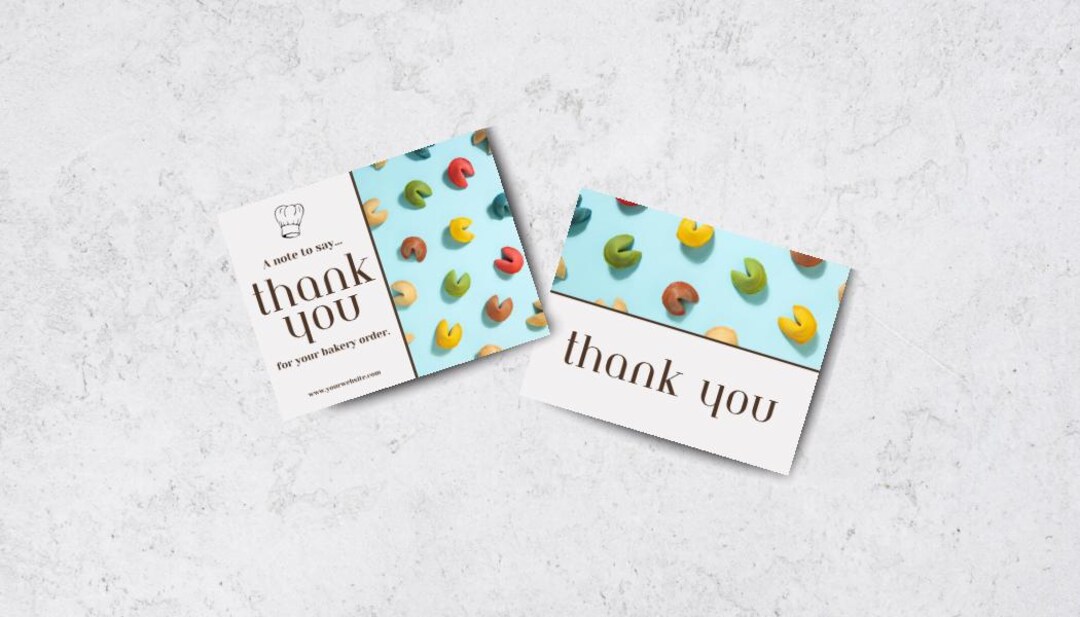 Editable Bakery Business Thank You Card Small Thank You Card Template ...