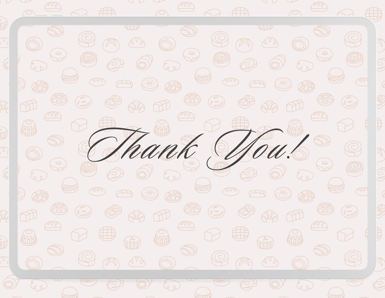 Editable Bakery Business Thank You Card Small Thank You Card Template ...
