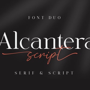 Alcantera Font Duo Serif Font Script Font Signature Font | Etsy