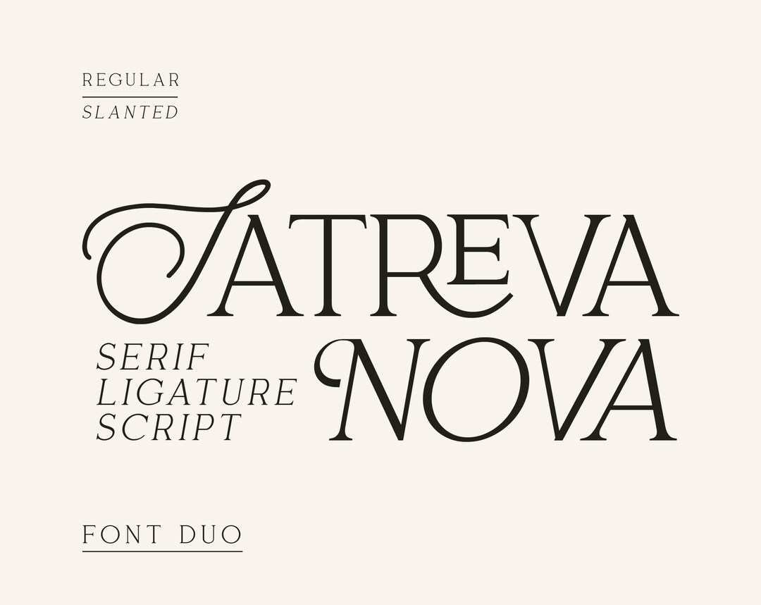 Satreva Nova Font Duo, Serif Font, Calligraphy Font, Stylish Font ...