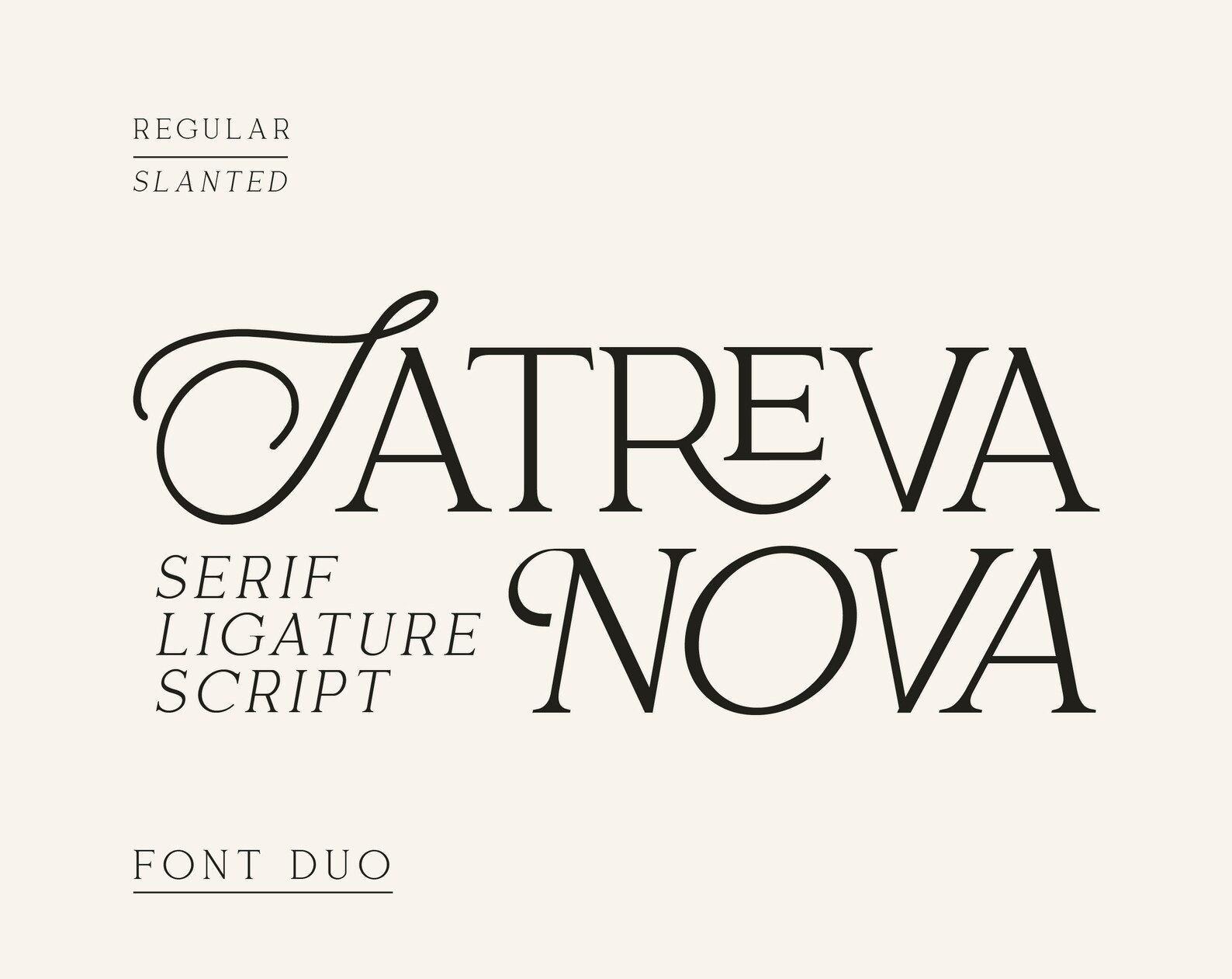 Satreva Nova Font Duo, Serif Font, Calligraphy Font, Stylish Font ...