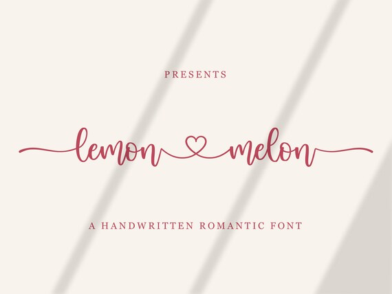 Lemon Melon Romantic Font Calligraphy Font Handwritten - Etsy