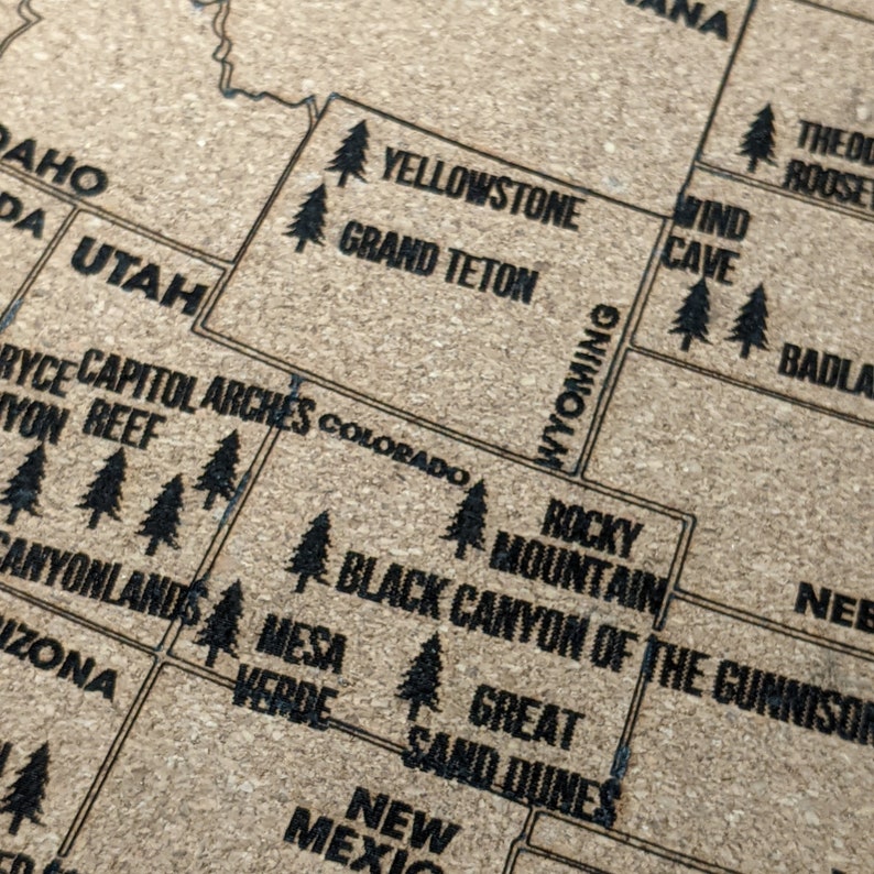 US National Parks Push Pin Map All 69 Parks Laser - Etsy