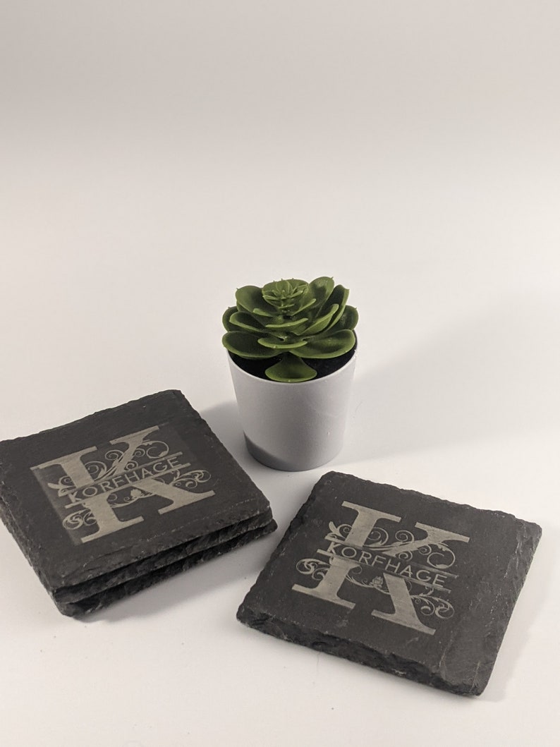 Custom Engraved Slate Coasters set of 4 Party Favors - Etsy