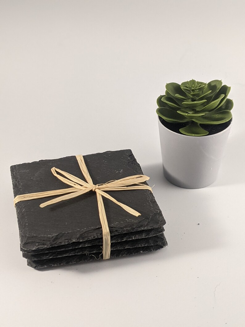 Custom Engraved Slate Coasters set of 4 Party Favors - Etsy