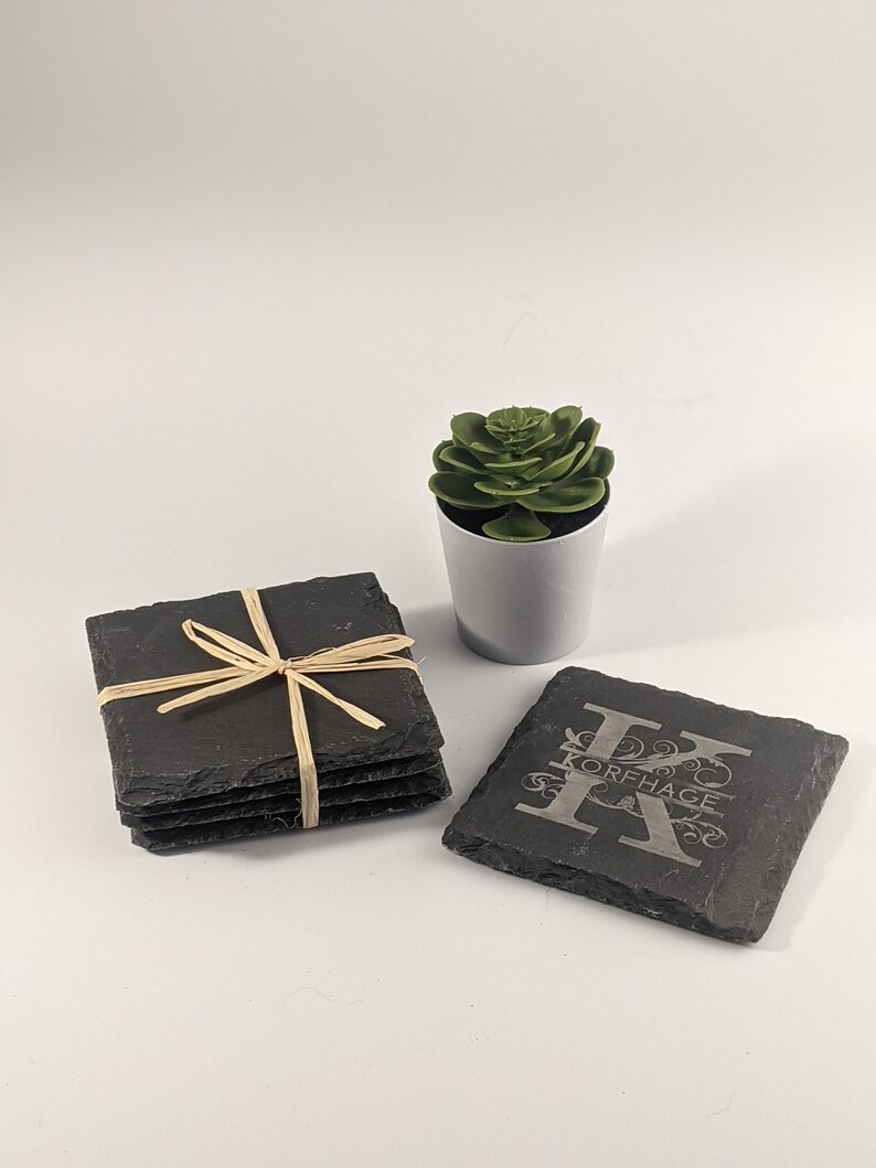 Custom Engraved Slate Coasters set of 4 Party Favors - Etsy