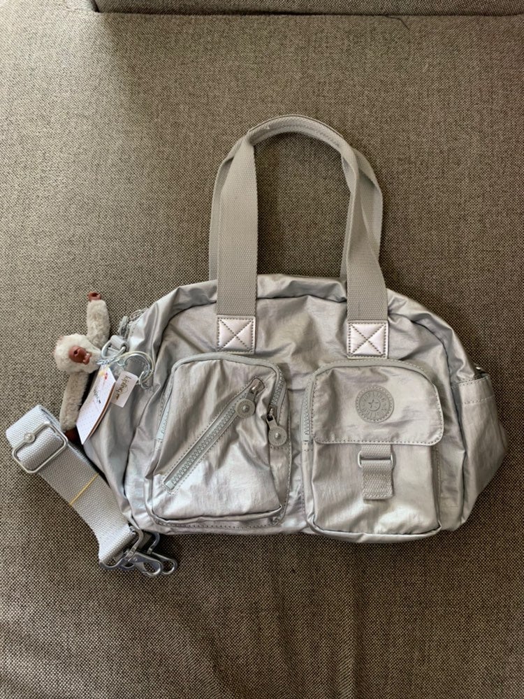Vintage Kipling New DEFEA Metallic Silver Medium Shoulder Bag - Etsy