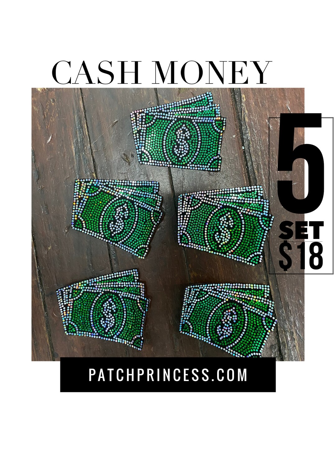 Cash Money 5 Patch Set - Etsy