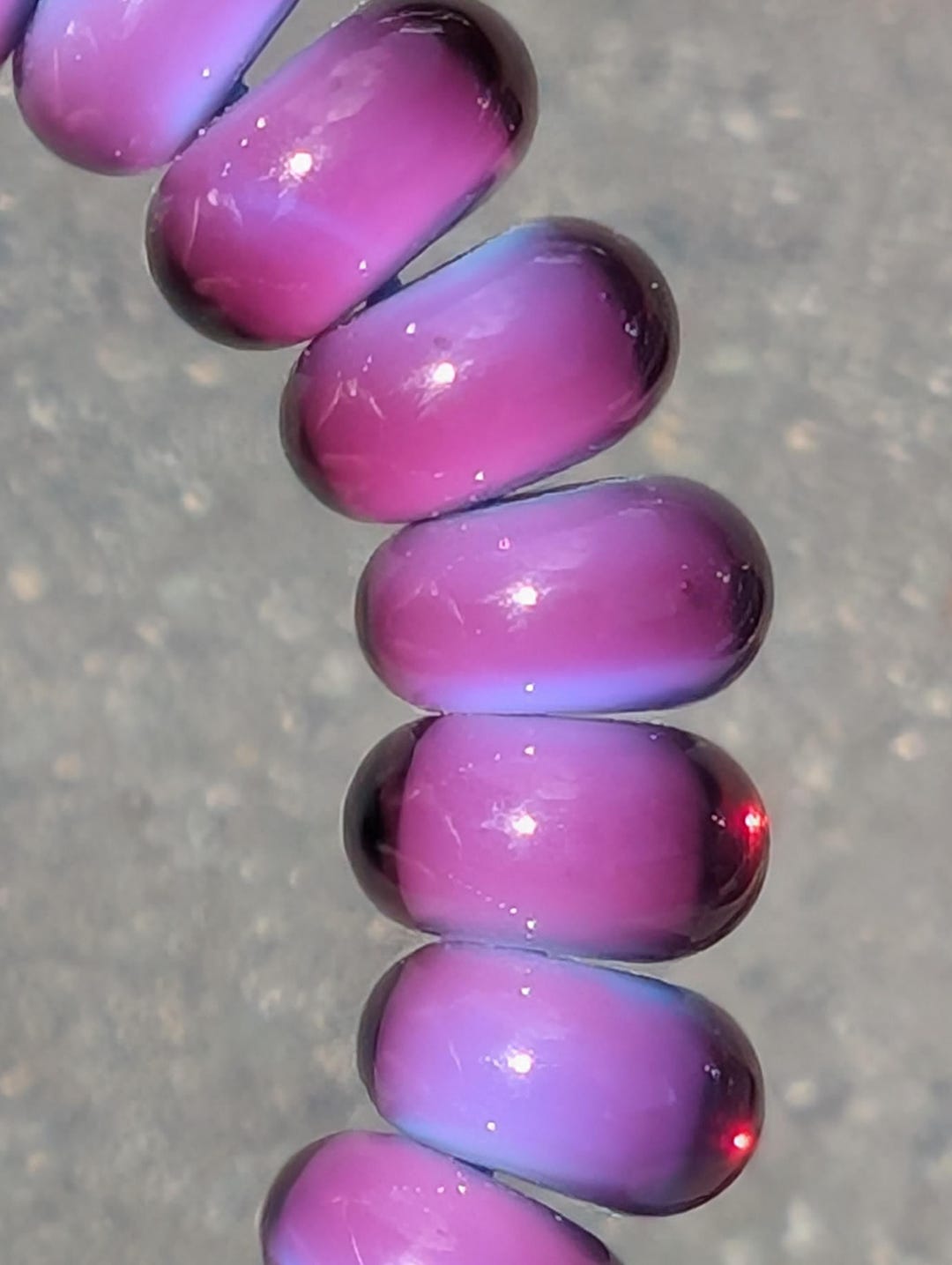 30 Magenta Encased Periwinkle Lampwork Glass Spacer Beads - Etsy