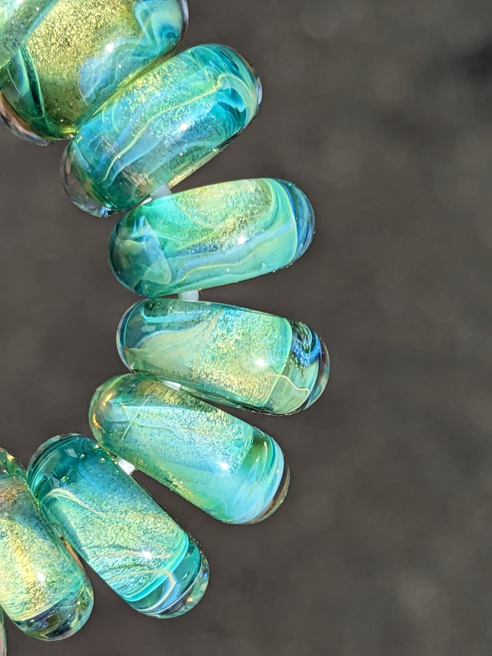 18 Big Hole Silverglass Seafoam Lampwork Spacer Beads - Etsy
