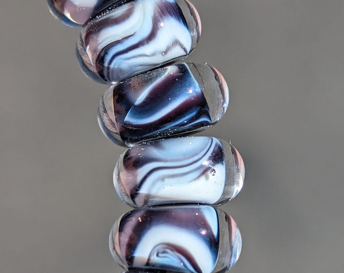 27 Ivory & Silverglass Swirl Lampwork Spacer Beads - Etsy