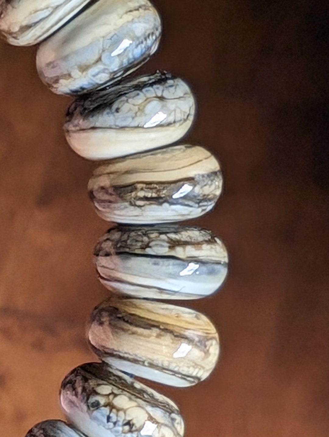 30 Black Marble Lampwork Glass Spacer Beads - Etsy