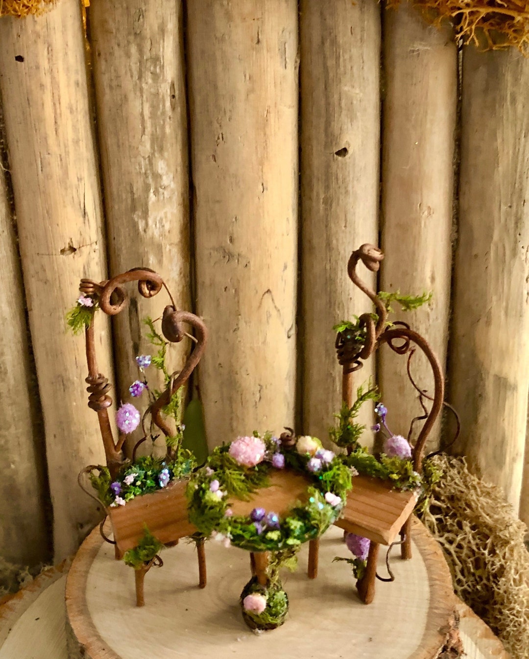 Silvia's Miniature Fairy Table and Chairs Dining Set - Etsy Canada