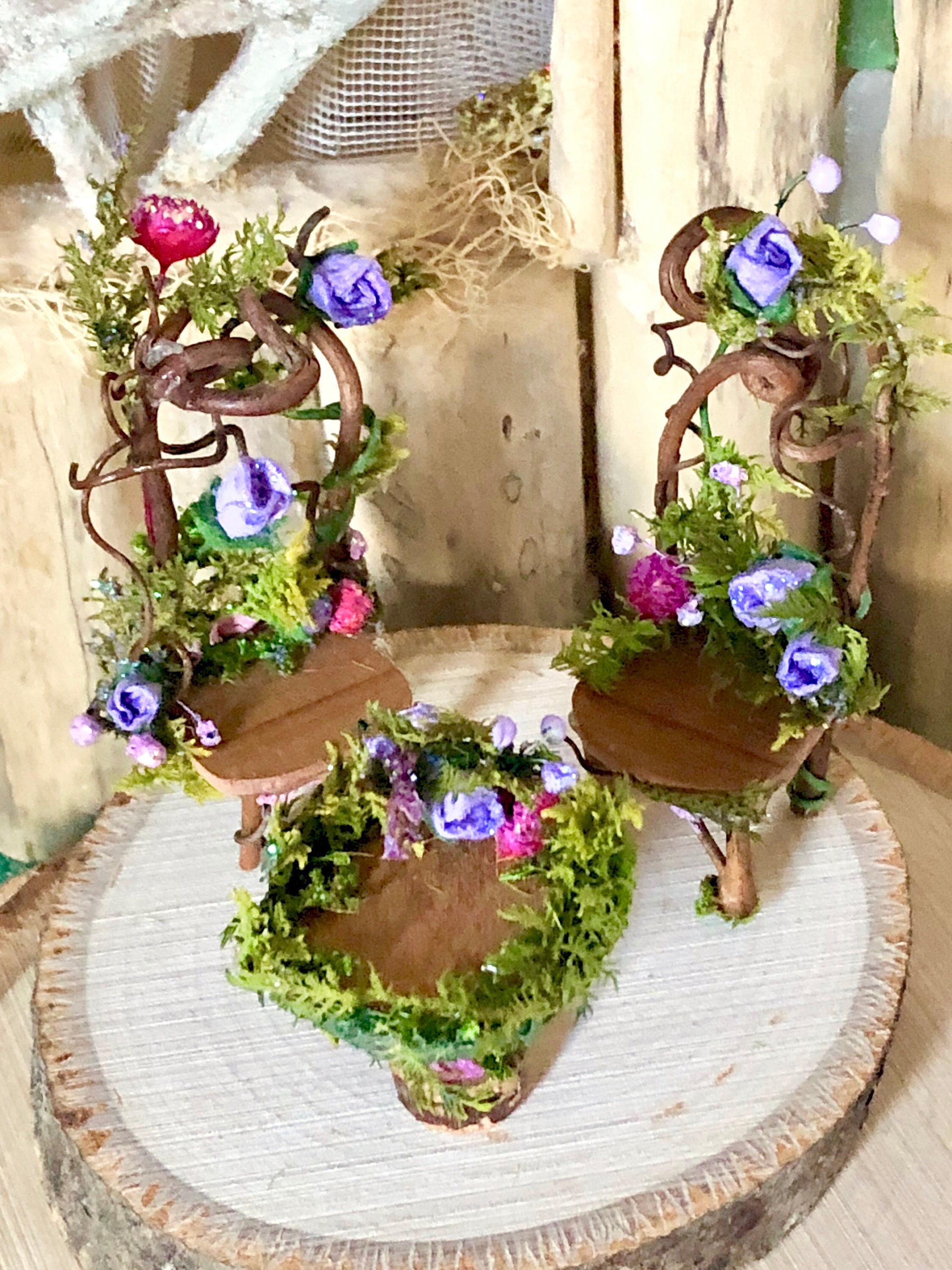 Vicky's Miniature Fairy Table and Chairs Dining Set - Etsy
