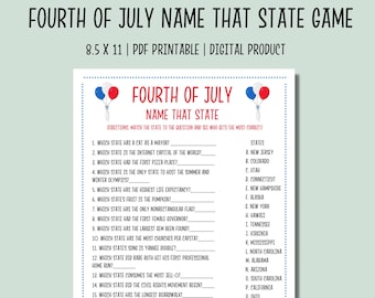 Fourth of July Trivia Game | 4th of July Printable Party Game ...