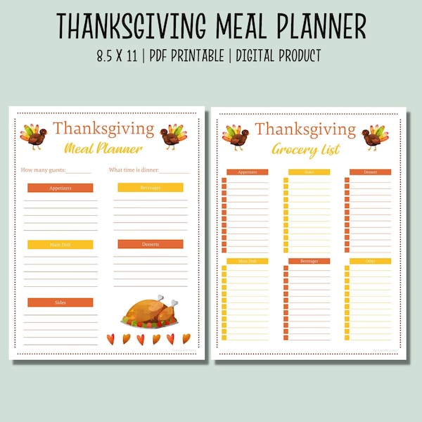 Meal Planner Printable - Etsy