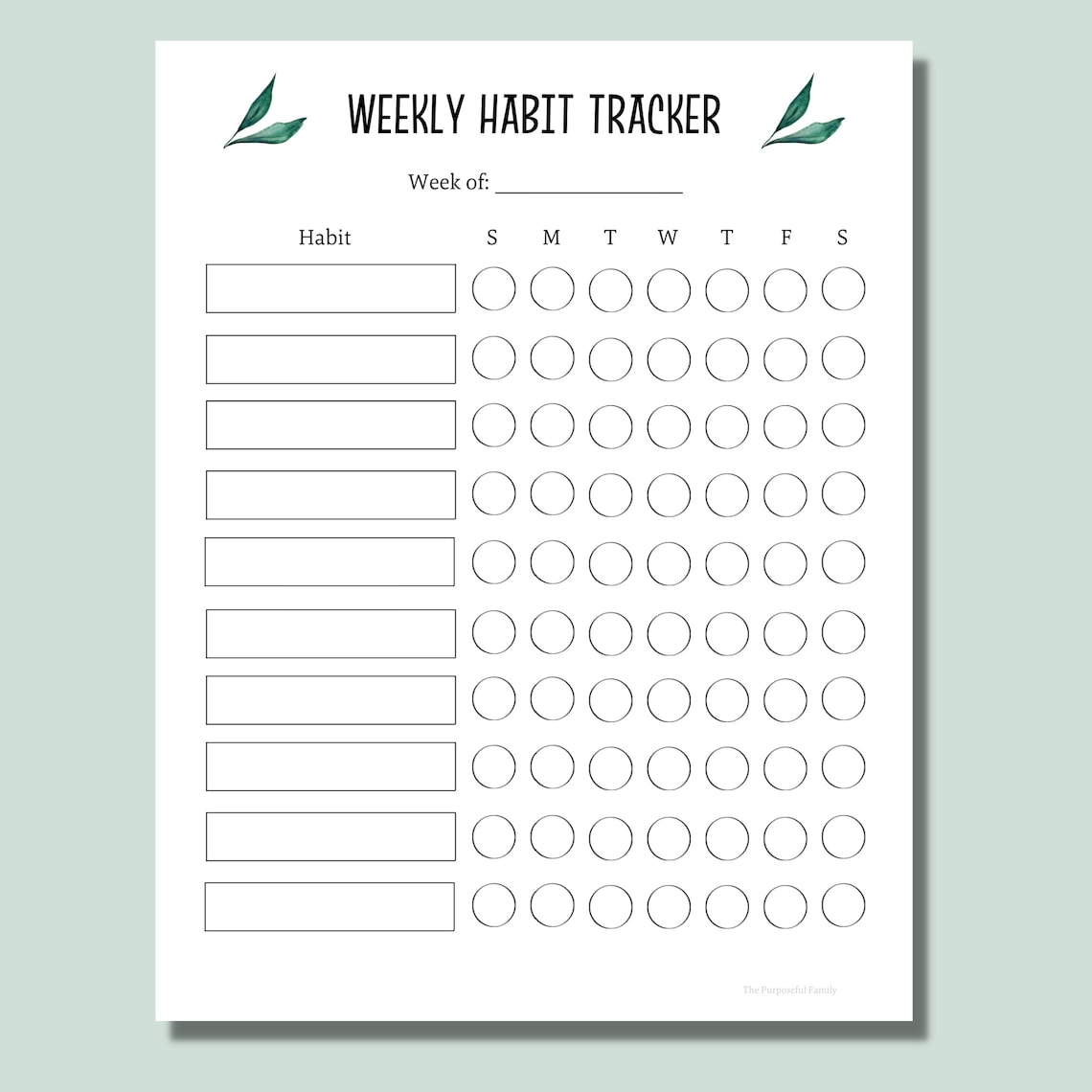 Weekly Habit Tracker Printable | Habit Tracker Chart | Daily Habit ...
