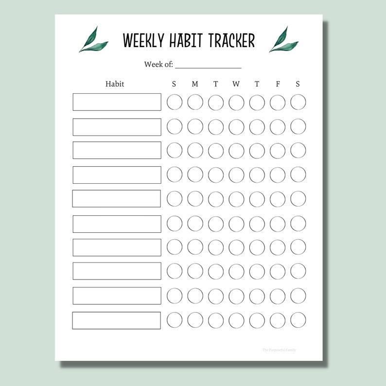 Weekly Habit Tracker Printable | Habit Tracker Chart | Daily Habit ...