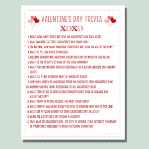 Valentine’s Day Trivia Game | Valentine’s Printable Games | Galentine’s ...