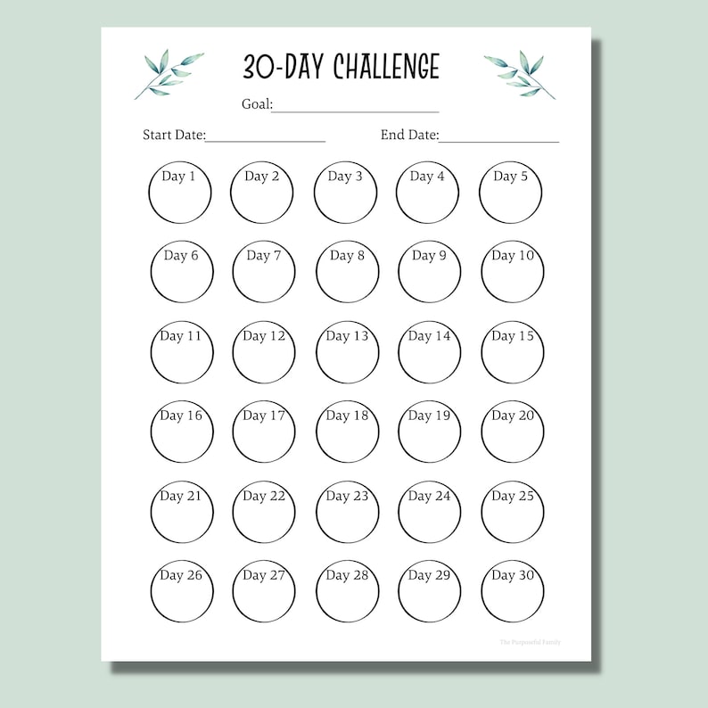 30 Day Challenge Tracker Printable | Printable Habit Tracker | PDF ...