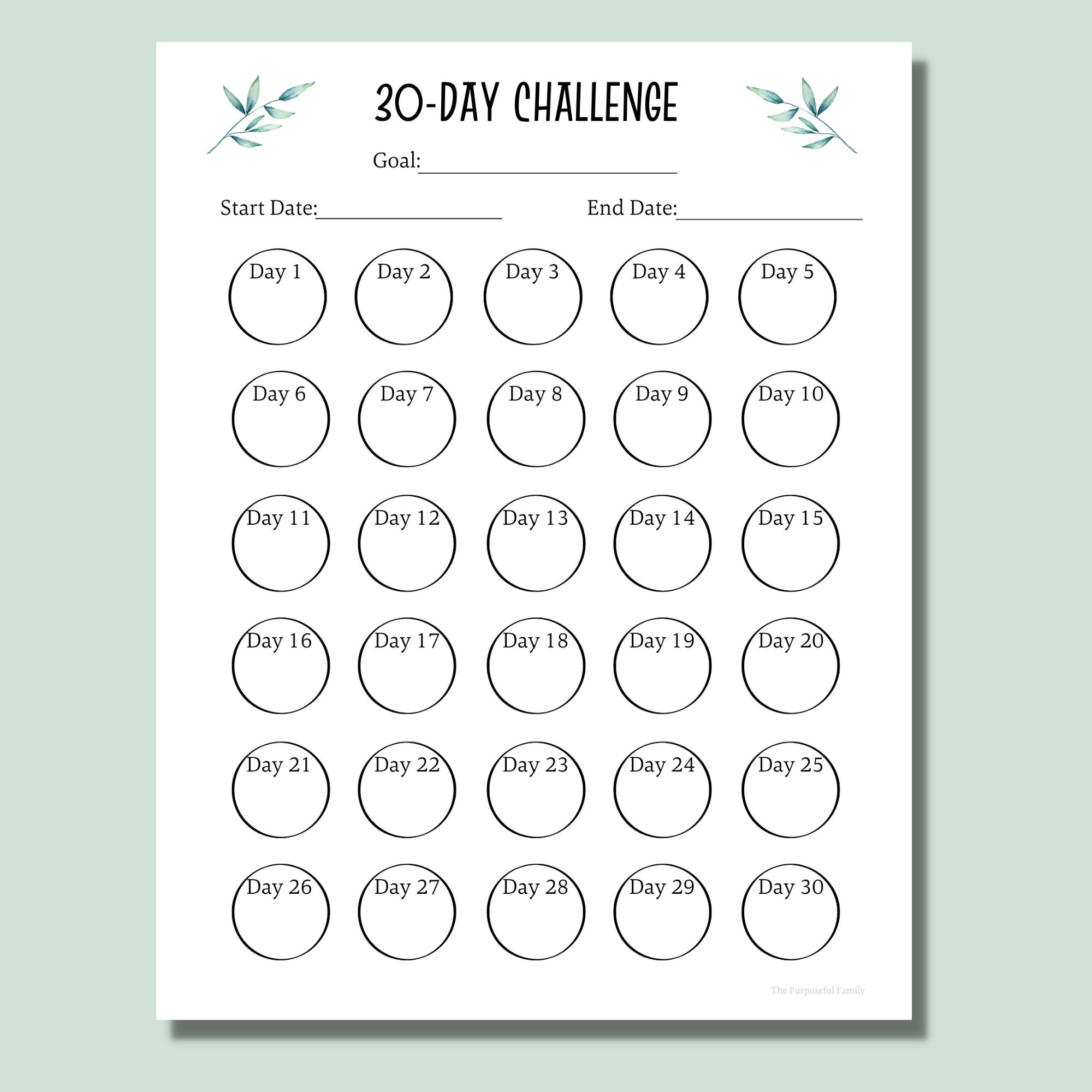 30 Day Challenge Tracker Printable | Printable Habit Tracker | PDF ...