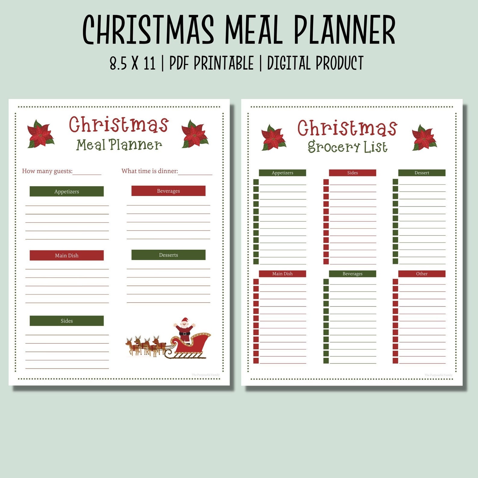 Christmas Meal Planner | Christmas Menu | Christmas Shopping List ...
