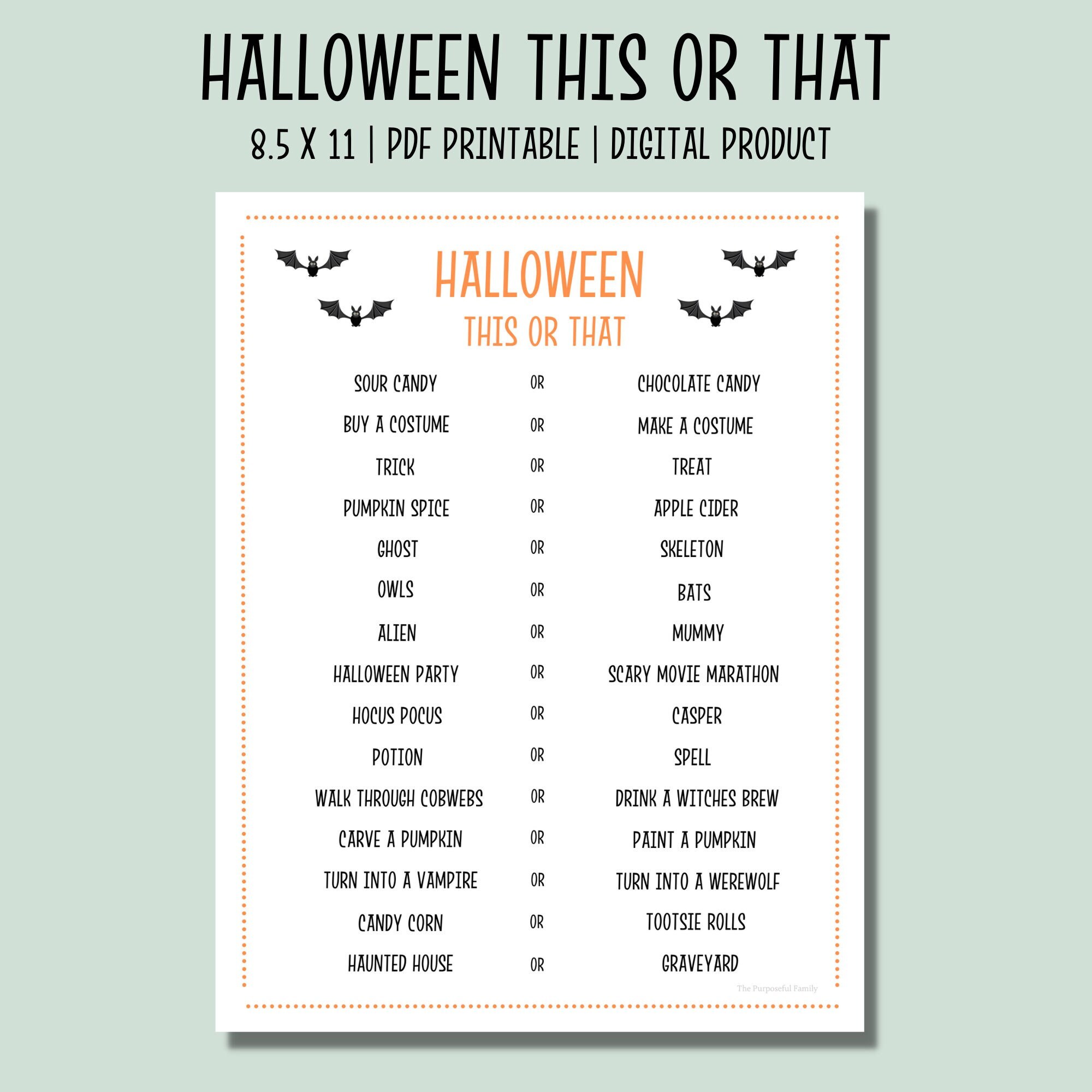 Halloween This or That Game | Halloween Fun Party Game | Halloween ...