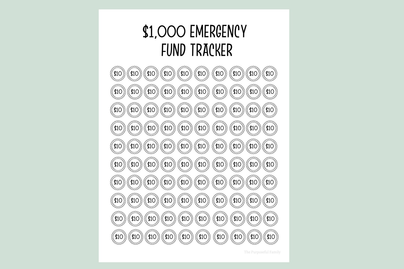 1,000 Emergency Fund Tracker Printable | 1K Emergency Fund Tracker PDF ...