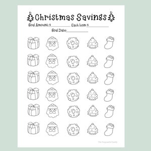 Christmas Savings Tracker PDF Printable | Christmas Savings Printable ...