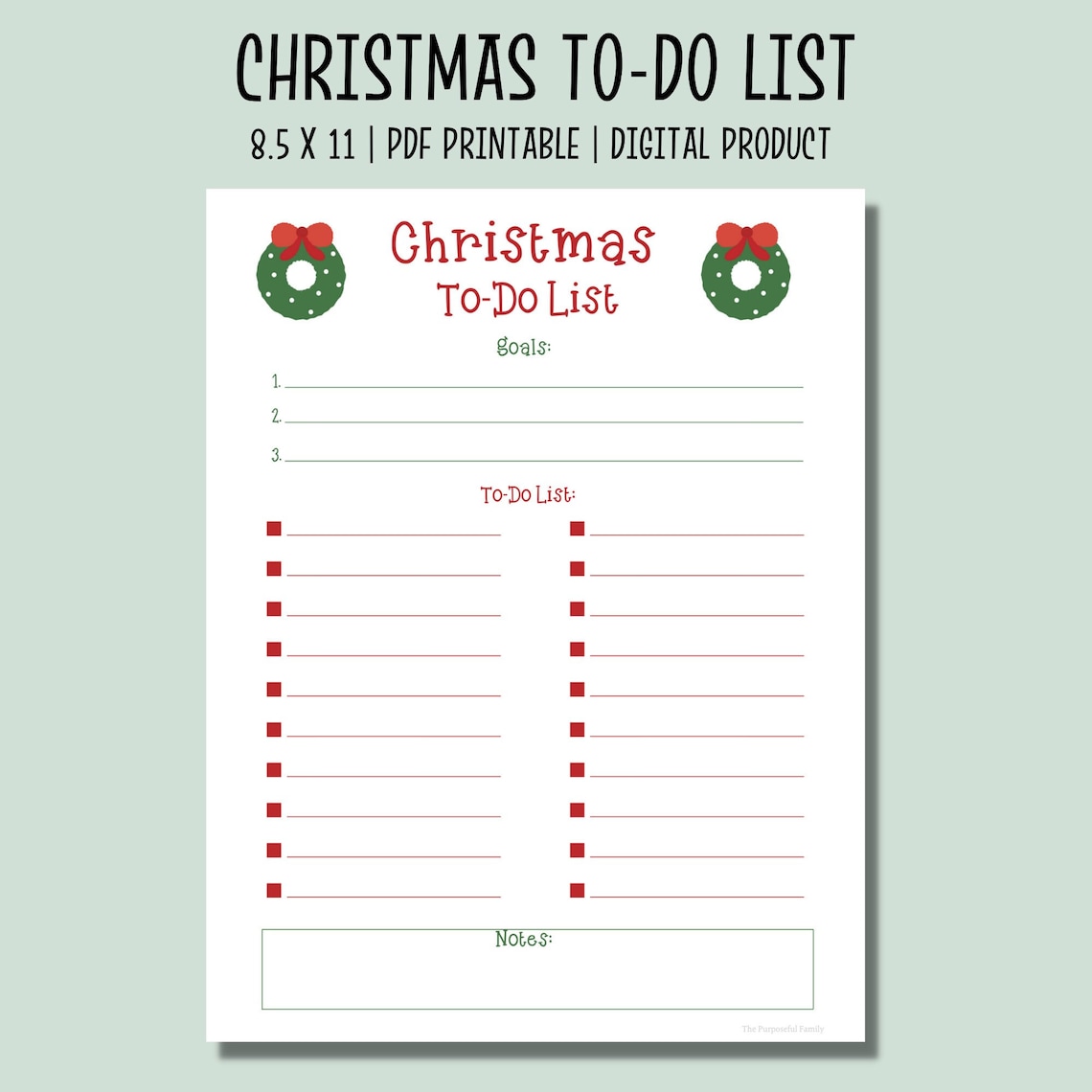 Christmas To-do List Printable | To-do List Planner | Holiday Planner ...