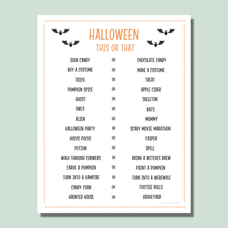 Halloween This or That Game | Halloween Fun Party Game | Halloween ...