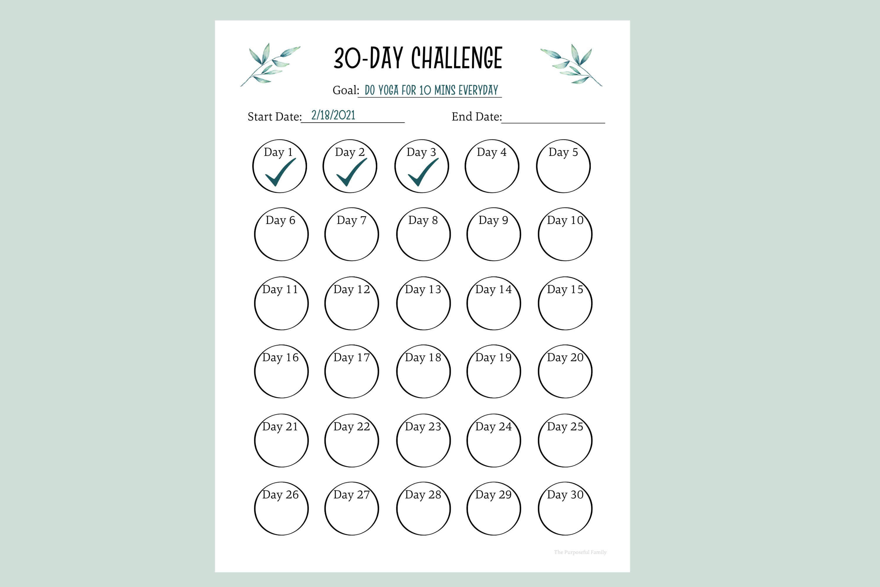 30 Day Challenge Tracker Printable Printable Habit Tracker | Etsy