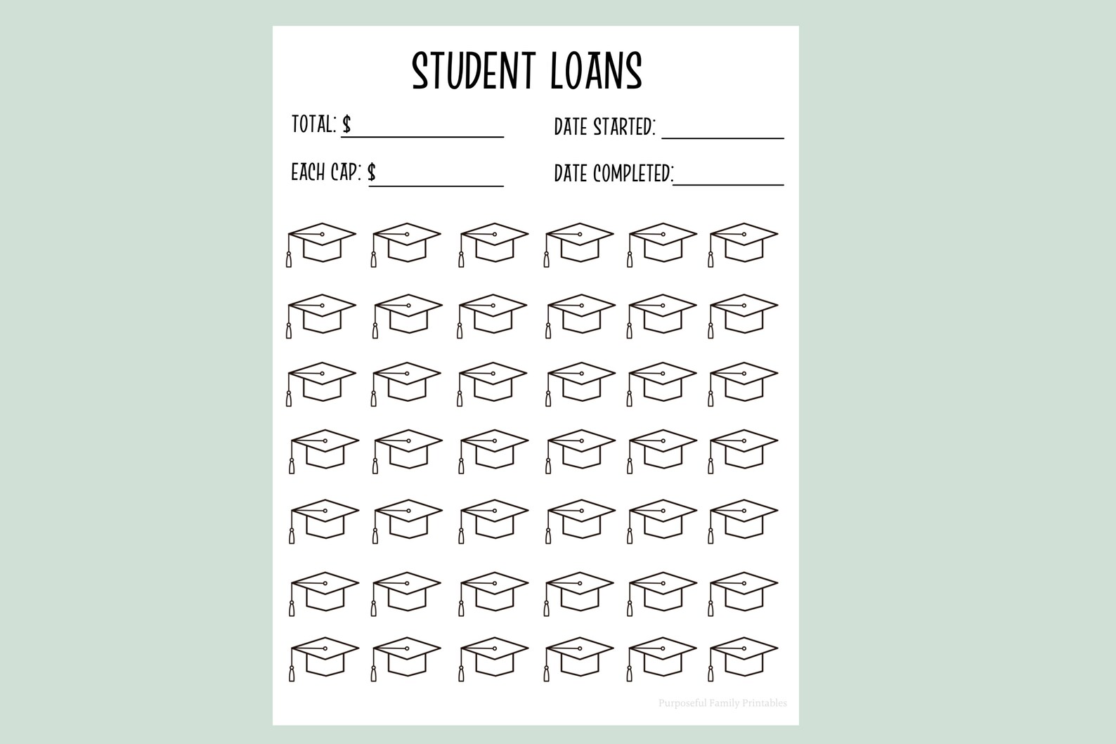 Student Loan Payoff Tracker | PDF Printable | Debt Payoff Printable ...