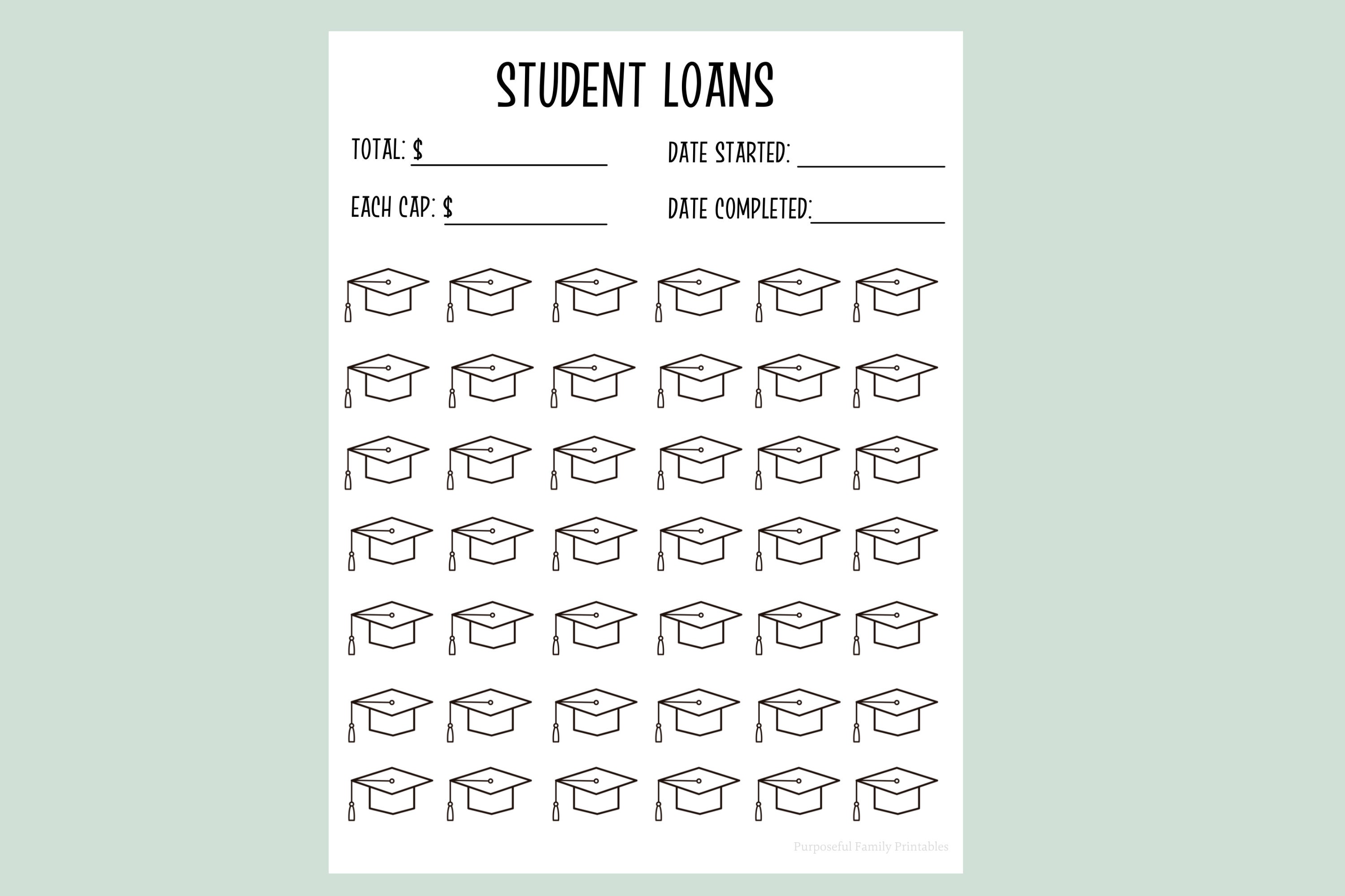 Student Loan Payoff Tracker | PDF Printable | Debt Payoff Printable ...
