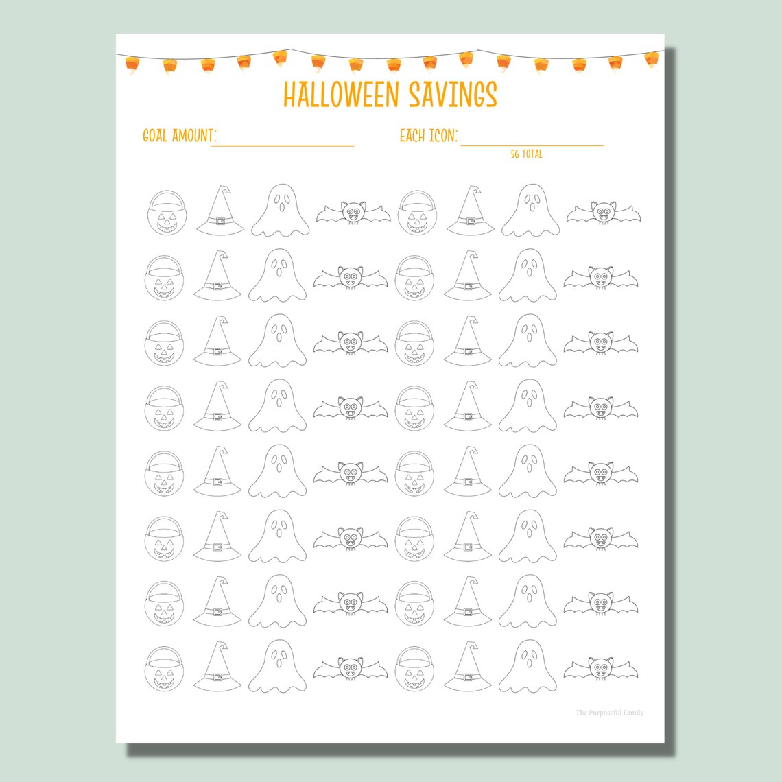 Halloween Savings Tracker Printable | Savings Challenge - Etsy