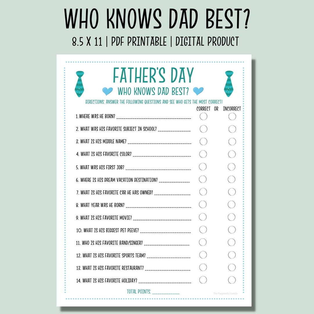 Father's Day Who Knows Dad Best Game | Games With Dad | Dad Game for ...