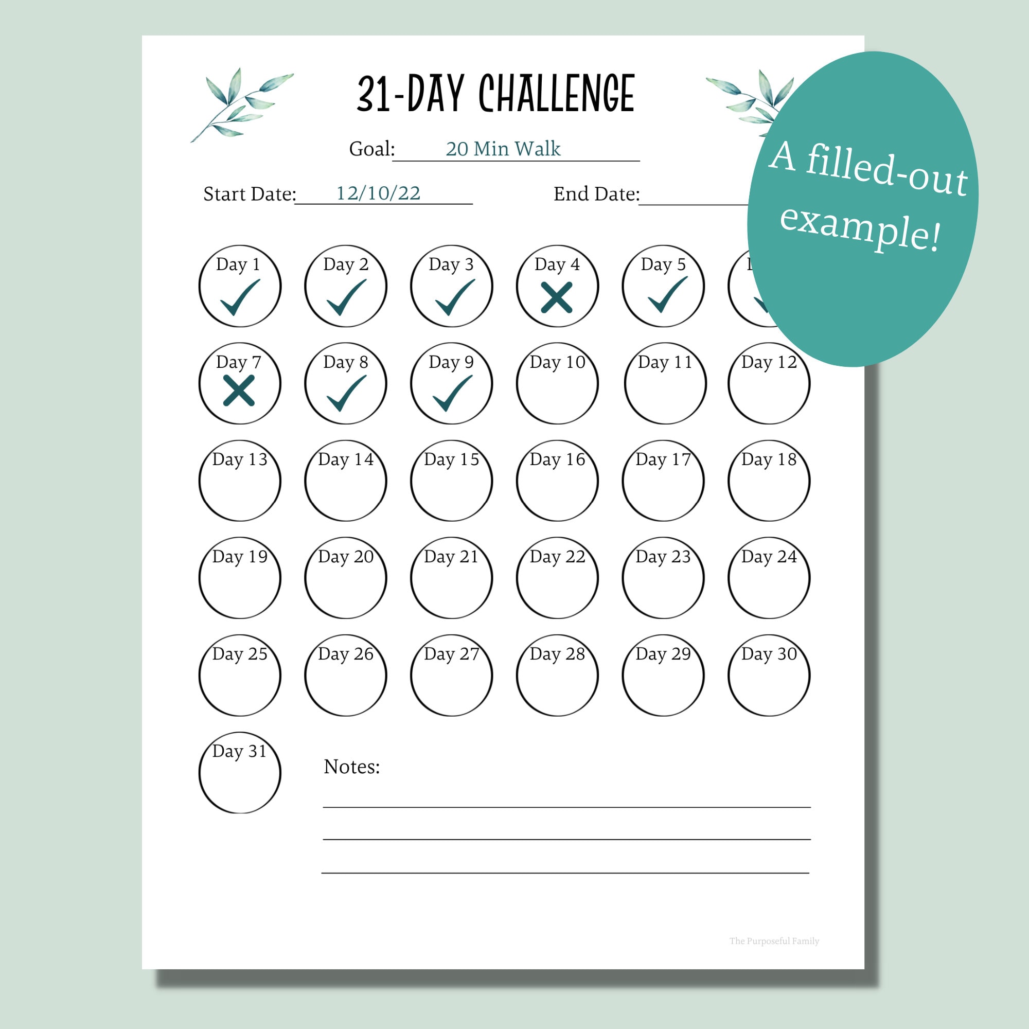 31 Day Challenge Tracker Printable | Habit Tracker | Goal Setting ...