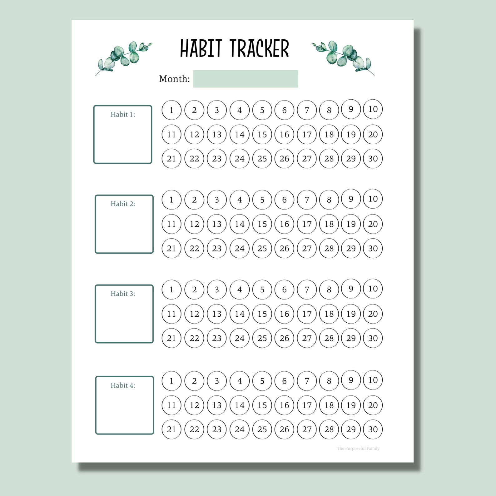 Habit Tracker Printable PDF | Habit Log | Monthly Habit Tracking - Etsy