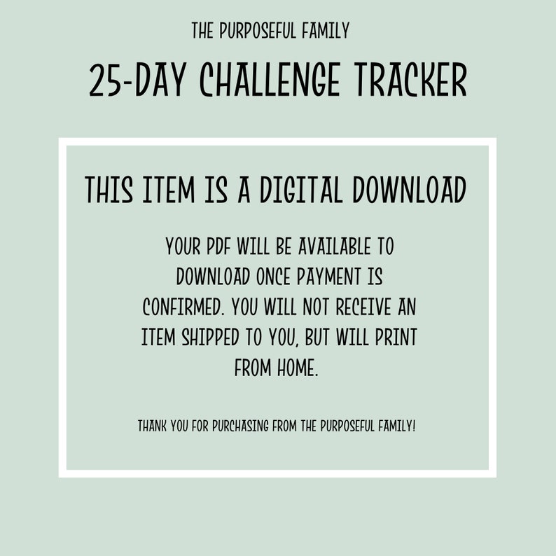 25-day Challenge Tracker Printable | Habit Tracker | Goal Tracker ...