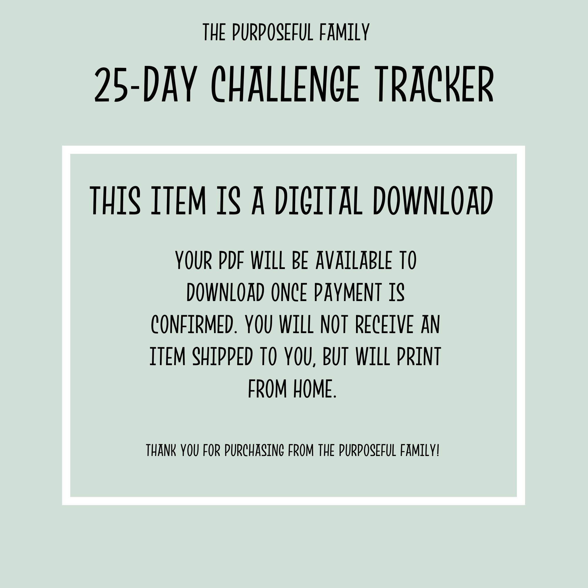 25-day Challenge Tracker Printable | Habit Tracker | Goal Tracker ...